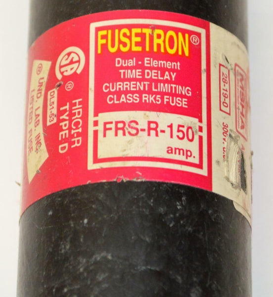 BUSSMAN FUSETRON FRS-R-150 DUAL ELEMENT TIME DELAY 150 AMP 600 VAC
