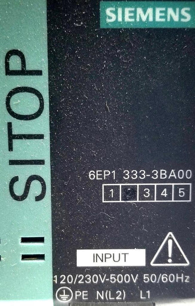 Siemens SITOP 6EP1333-3BA00 Modular Power Supply 5A 24VDC-Output 1/2ph