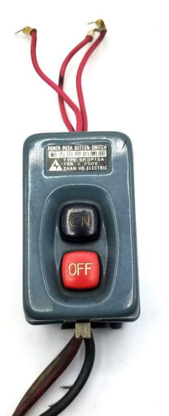 Shan Ho Electric SR3P15A Power Pushbutton Switch On/ Off 15 A 250 V