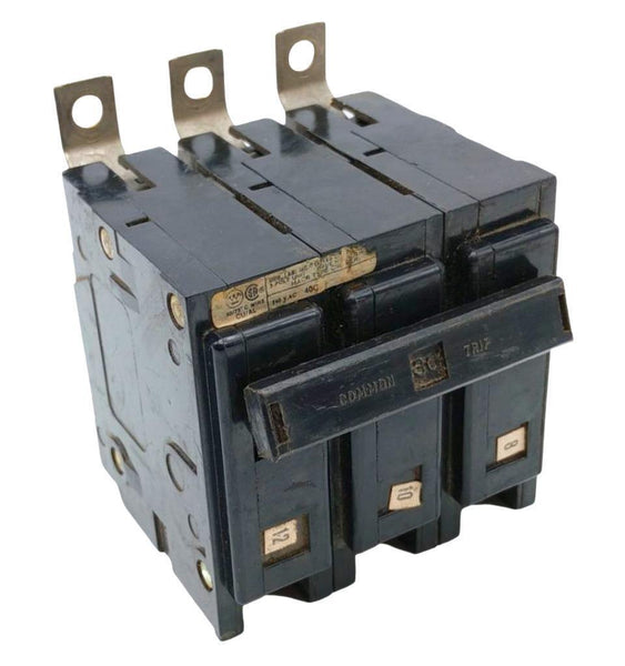 Eaton BAB3030H 3-Pole Quicklag Circuit Breaker 30A 240V 3 PH Bolt-On M ...