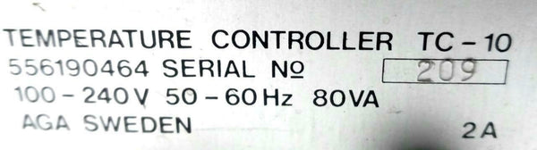 AGA TC-10 Temperature Controller Vintage