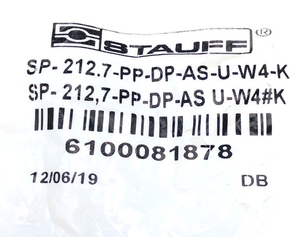 Stauff SP-212.7-PP-DP-AS-U-W4-K Standard Pipe Clamp Assembly 7mm Polyp