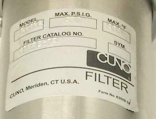 New Cuno CT102 Stainless Steel Filter Housing 22" Length 3/4 NPT 300 P