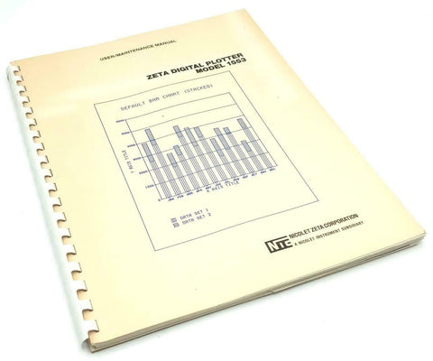 Nicolet Scientific Corp. Model 1553 Zeta Digital Plotter User Manual