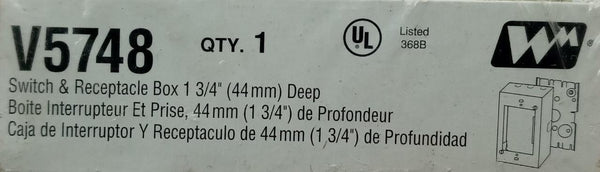 Wiremold V5745 1-3/4" Depth Switch & Receptacle Box - Ivory – Surplus ...