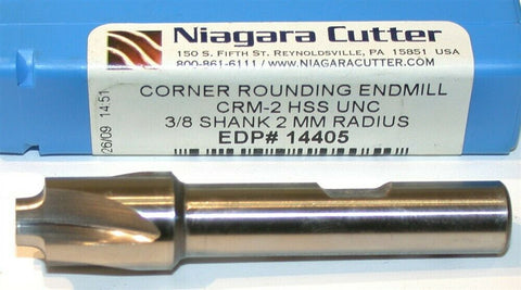 Niagara 2MM Diameter Corner Rounding End Mill 14405 New