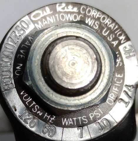 Oil Rite 052Z00010CB Solenoid Valve W/ Polycarbonate Reservoir 120V 60