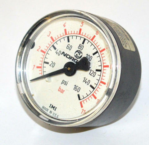 NORGREN PRESSURE GAUGE 0-160 PSI 1/4" NPT