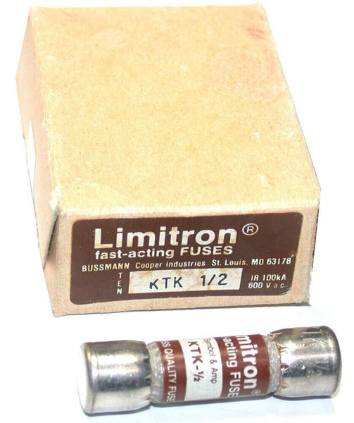 Lot of 8 New Limitron 1/2 Amp 600V Fuses KTK 1/2 – Surplus Select