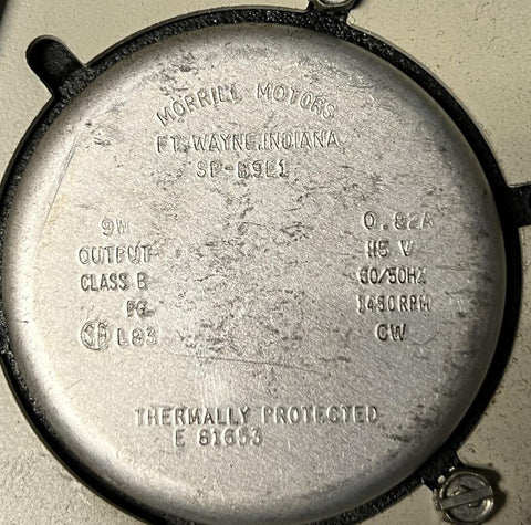 Morrill Motors SP-B9E1 Fan Assembly 115 Volts 9 Watts 0.82 Amps