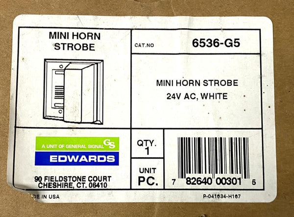 Edwards Signaling 6536-G5 Mini Horn Strobe White 24V