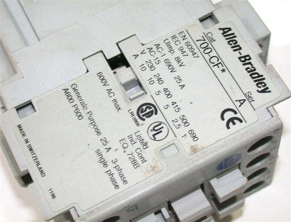 ALLEN BRADLEY 25 AMPS CONTROL RELAY 700-CF