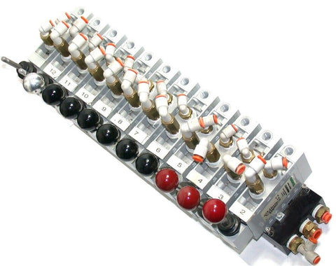 Numatics 12 Hand Lever Solenoids 120V 1/4" NPT Bank Assembly L22LD4520