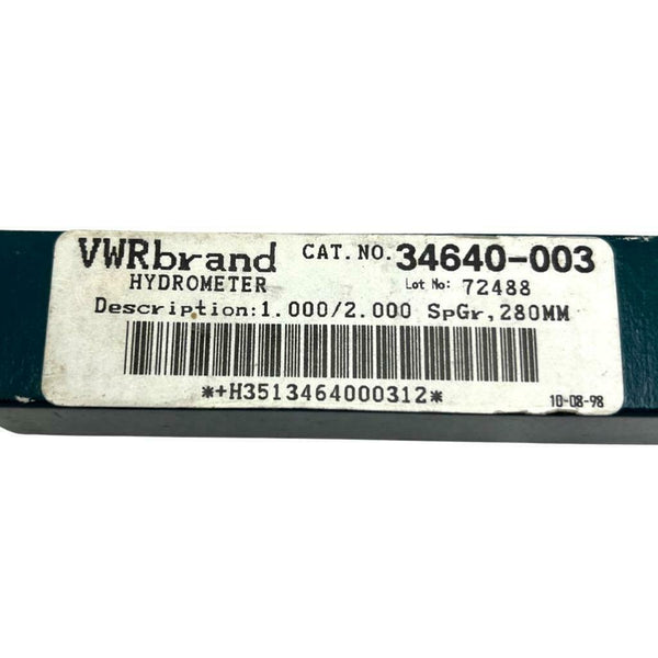 VWRbrand 34640-003 Hydrometer 1.000/2.000 SpGr, 280mm – Surplus Select