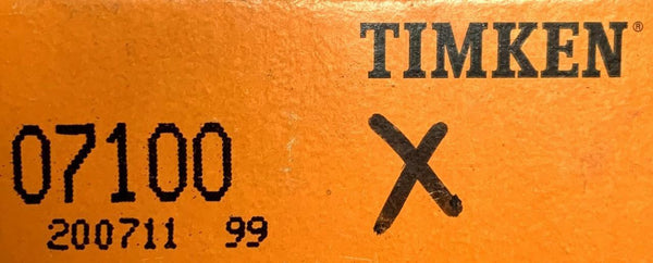 Timken 07100 Tapered Roller Bearing Cone 1.0000" X 0.5614"