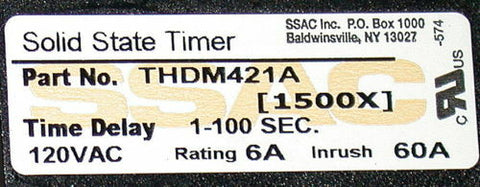 2 SSAC SOLID STATE POWER TIMERS 1500X MODEL THDM421A