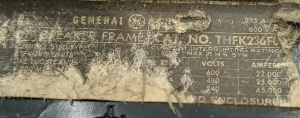 General Electric THFK236F000 3 Pole Circuit Breaker 225A 600VAC 3 PH B