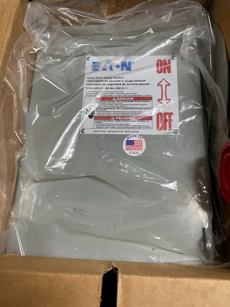 Eaton DH361FGK 3-Pole Heavy Duty Fusible Safety Switch 30A 600V Type-1