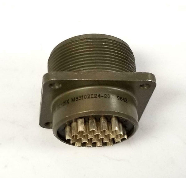 Bendix MS3102E24-28S Female 24 Pin Panel Mount Receptacle 24-28 ...