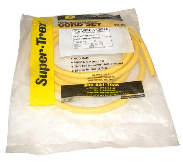 NEW TPC WIRE & CABLE 84512-AUR CORDSET CABLE ASSEMBLY 600 VAC NEMA 6P