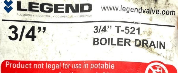 Legend T-521 Brass Body Boiler Drain Valve 3/4" MNPT 125 PSI