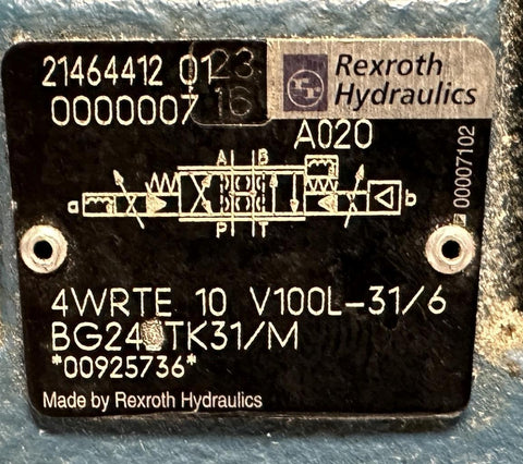 Rexroth 4WRTE 10 V100L-31/6 Control Valve Vorsteuerventil 4WRTE 10/16 ...