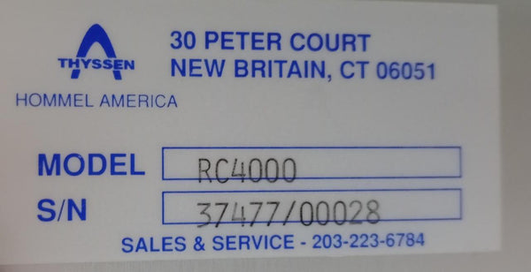 Hommel Thyssen RC4000 Controller Surface Profilometer 120/240V 50/60HZ