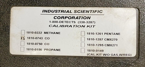 Industrial Scientific 1810-0743 CO Calibration Kit - EXPIRED 2014