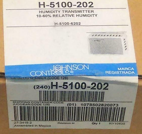 New Johnson Controls H-500-202 Humidity Transmitter 10-60 % Relative H