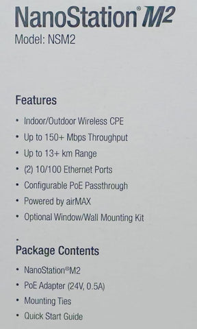 Ubiquiti NSM2 NanoStation M2 2.4 Airmax Wireless | Surplus Select