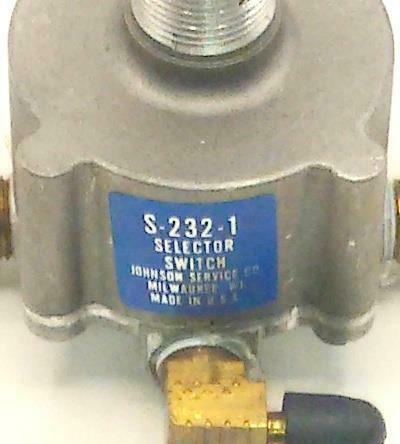 Johnson Controls S-232-1 4-Position Selector Switch Valve