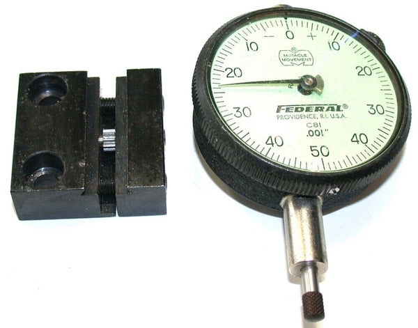 Federal Large Dial .001" Indicator w/ Adjustable Mounting Bracket C8I