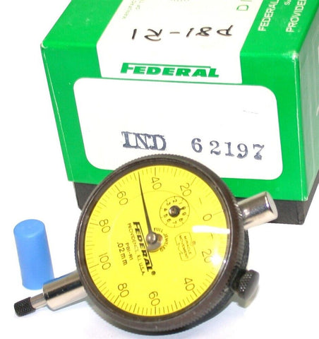 Federal Dial .02MM Indicator w/ Revolution Counter No. P8I-R1 NIB