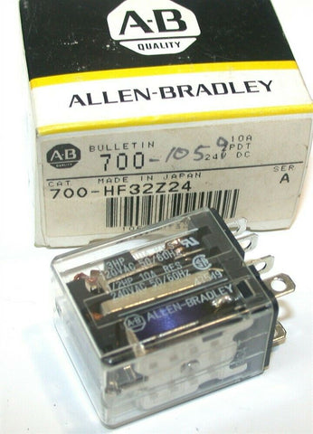 Allen Bradley 8 Blade 24VDC, DPDT Relay 700-HF32Z24 NIB