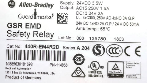 Allen-Bradley 440R-EM4R2D Ser. A Guardmaster Safety Relay Expansion Mo