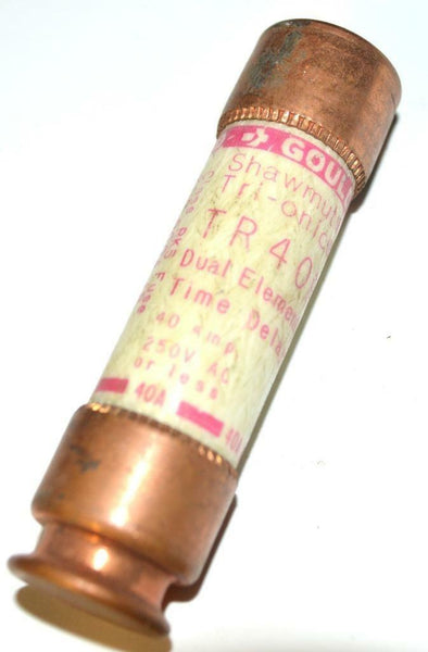 GOULD SHAWMUT TR40R DUAL ELEMENT TIME DELAY FUSE 250 VAC 40 AMP