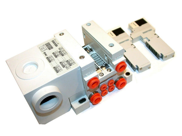 NEW SMC 2 SOLENOID 24V STACK UP BANK ASSEMBLY VQ1100-5