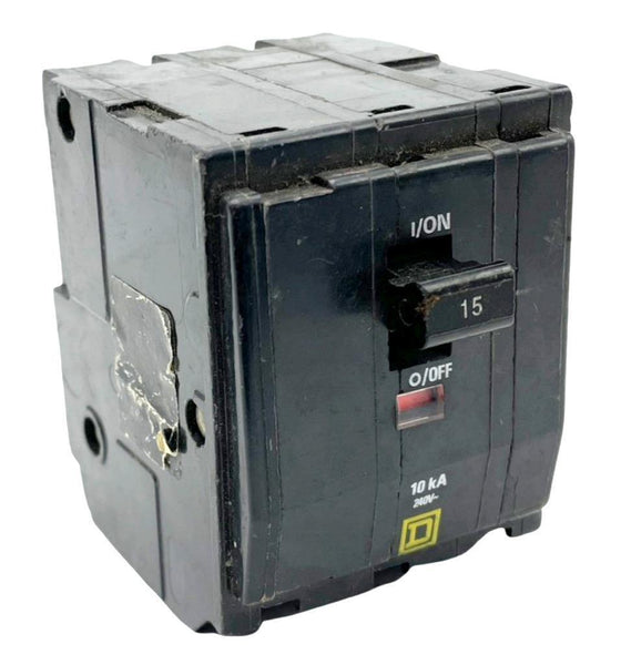 Square D QO315 3-Pole Circuit Breaker 15A 240VAC 3 PH Plug-In – Surplus ...