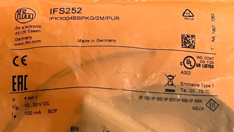 IFM IFS252 Inductive Proximity Sensor 4 mm 10-30 VDC – Surplus Select