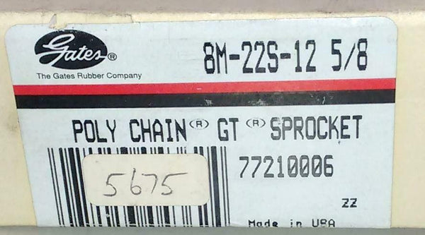 New Gates 8M-22S-12 5/8 Poly Chain GT Sprocket 5/8" Bore Made in USA