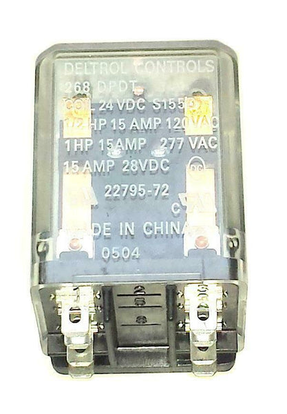 New Deltrol 22795-72 General Purpose Relay 24 VDC Coil 15 Amp 8-Pin