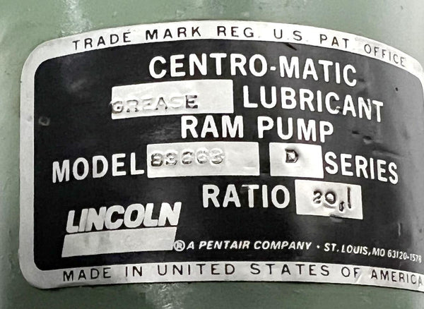 Lincoln 83668 Centro-Matic Grease Lubricant Ram Pump 20.1 Ratio Series