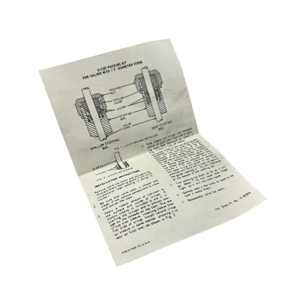 Johnson Controls V-4322-620 Valve Repacking Kit 16-22591 U-Cup PKG / G