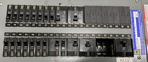 Square D NQ Breaker Panelboard 100A 208Y/120V 3 Phase 4 Wire w/ 22 Bre