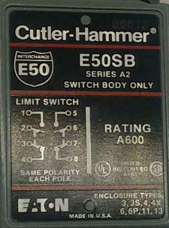 New Cutler Hammer E50SB E50RB E50DL1 Complete Heavy Duty Limit Switch ...