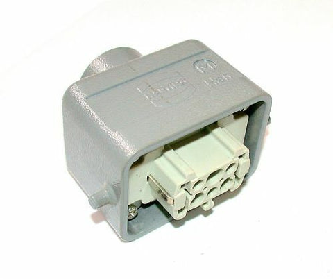 UP TO 4 HARTING 6-PIN FEMALE CONNECTOR AND HOOD HAN-6EF