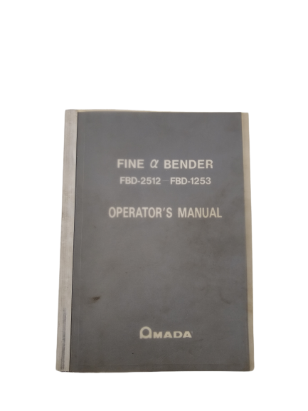 Amada - Fine a Bender Operator's Manual