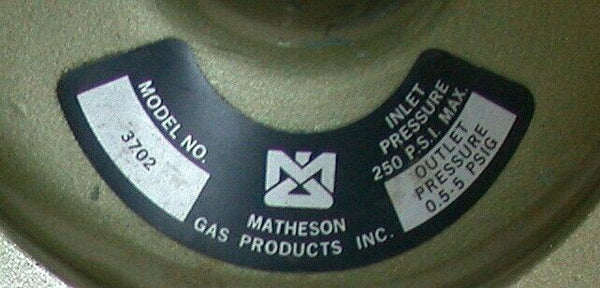 Matheson 3702 Gas Products Low Pressure Line Regulator