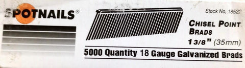 SpotNails 1852 1-3/8" Chisel Point 18 Gauge Galvanized Brad Nails - Bo