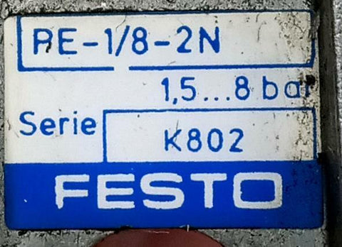 Festo RE-1/8-2N Pressure Switch 12-250VAC 8 Bar 0-60 Degrees C; Compre